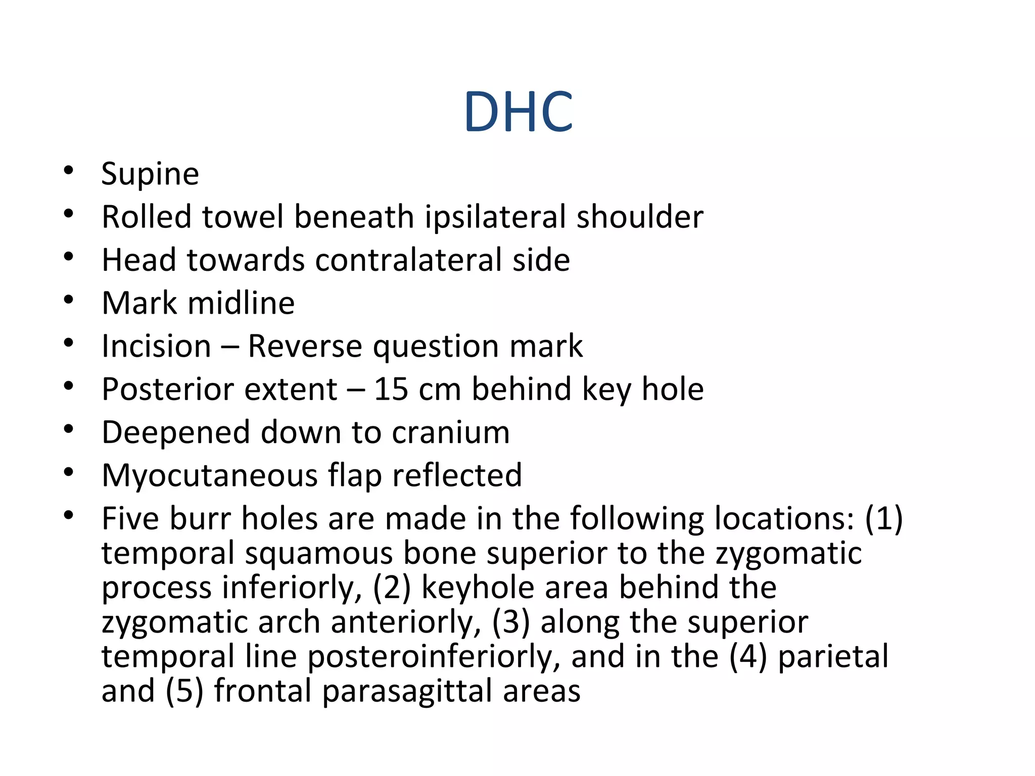 DECOMPRESSIVE CRANIECTOMY - DR SHAMEEJ | PPT