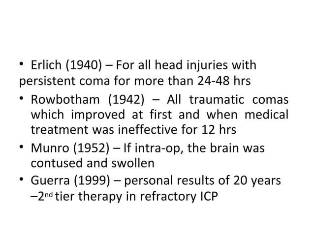 DECOMPRESSIVE CRANIECTOMY - DR SHAMEEJ | PPT