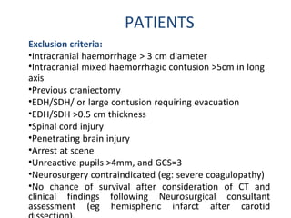 DECOMPRESSIVE CRANIECTOMY - DR SHAMEEJ | PPT