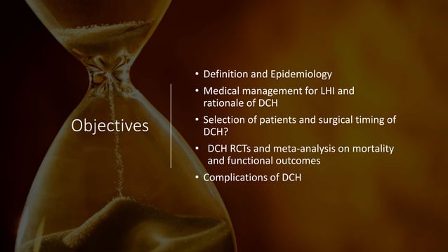 Decompressive hemicraniectomy for Large Hemispheric infarction | PPTX ...