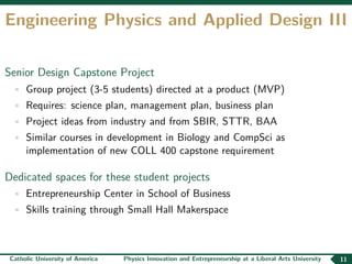 Physics Innovation & Entrepreneurship at a Liberal Arts University | PDF