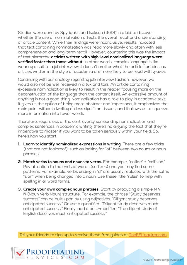 Deconstructing Academic Writing: A Look at Nominalization | PDF