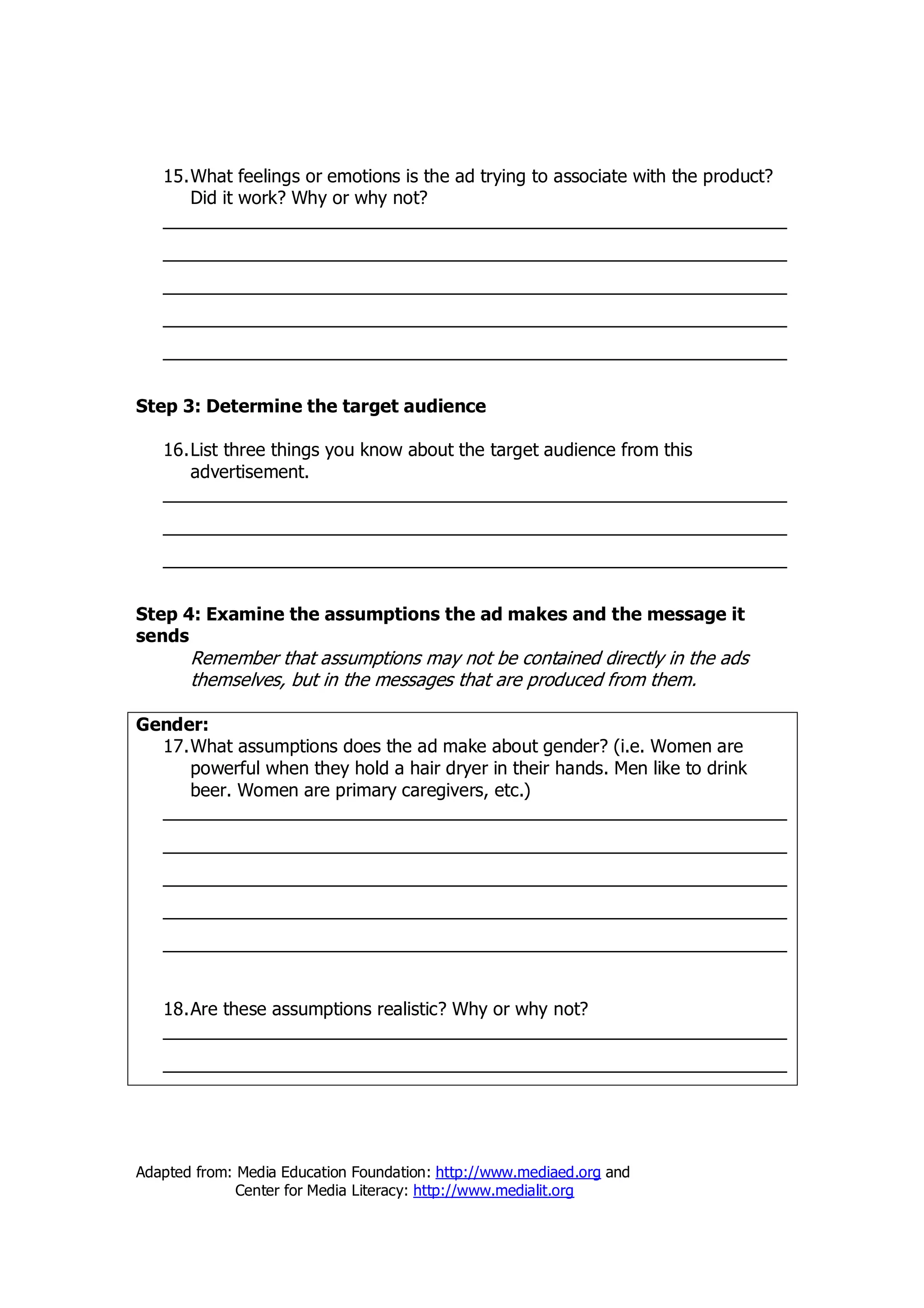 Deconstructing an ad | PDF