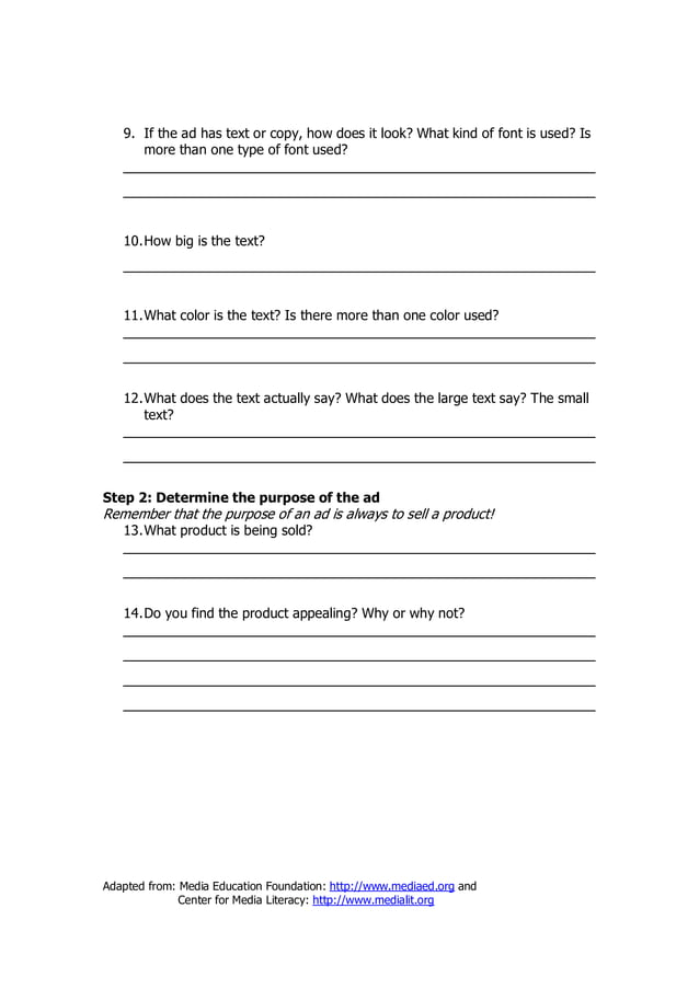 Deconstructing an ad | PDF