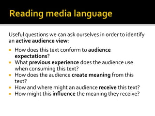 Deconstructing a media text | PPTX
