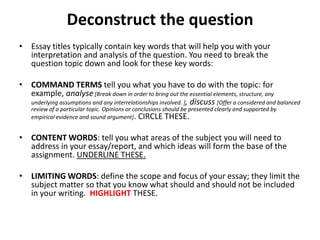 Deconstructing an essay | PPTX