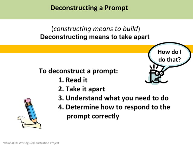 Deconstructing a prompt | PPT | Resume Writing and Advice | Job Search