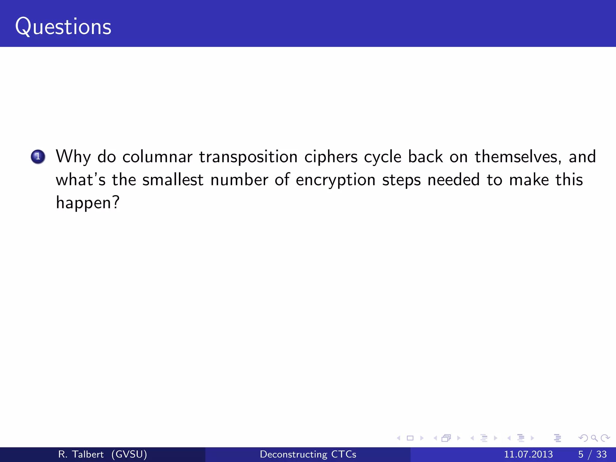 Deconstructing Columnar Transposition Ciphers | PDF