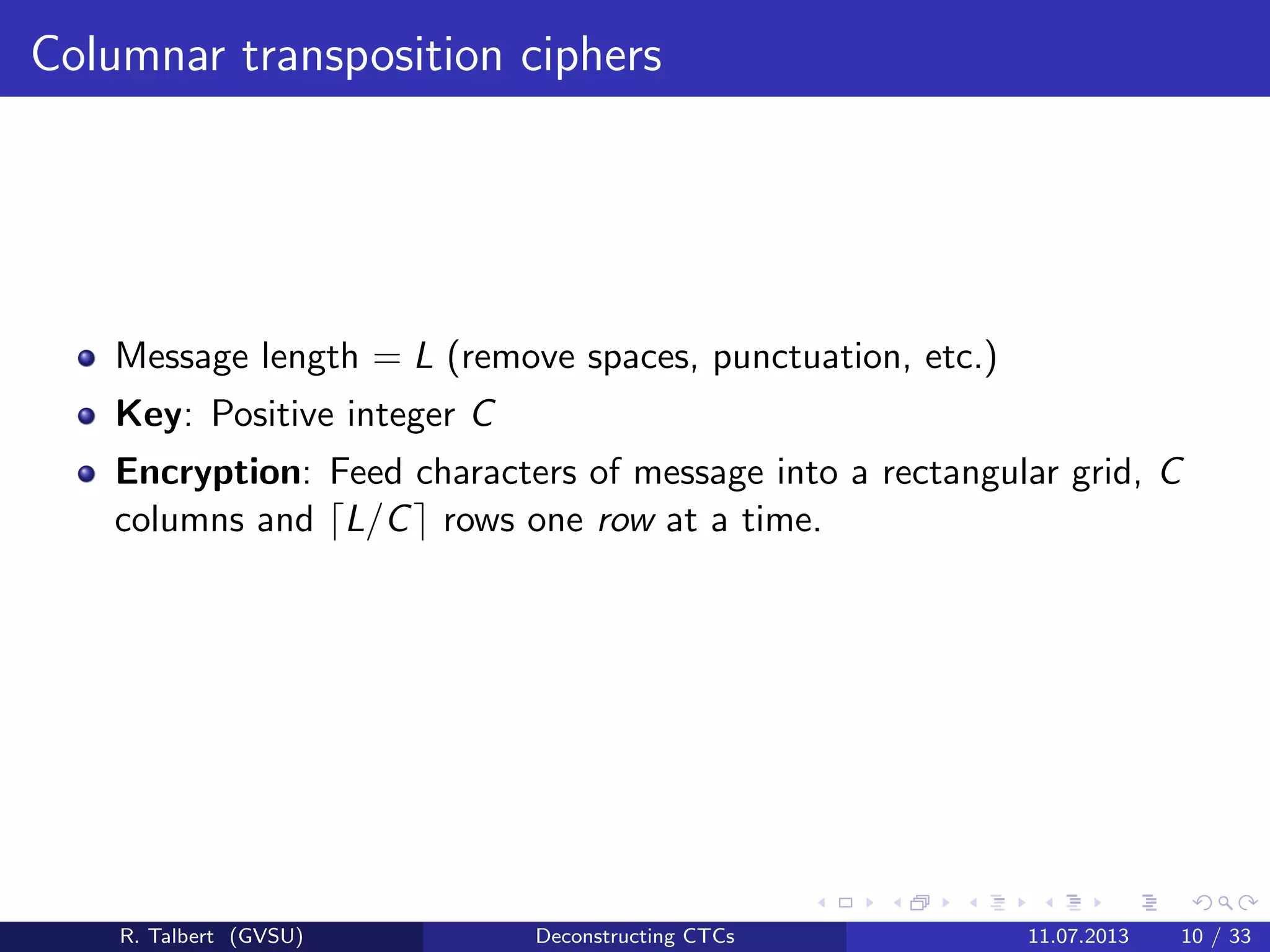 Deconstructing Columnar Transposition Ciphers | PDF