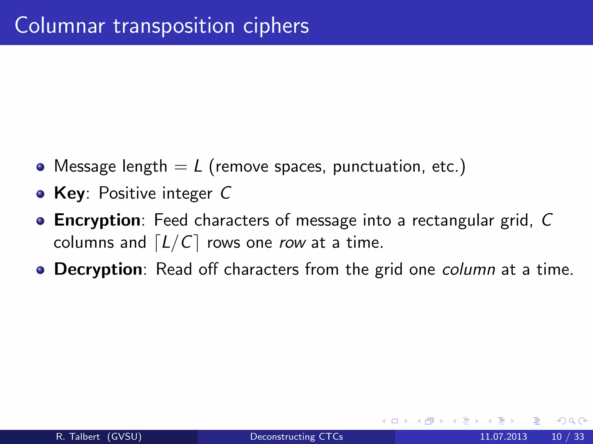 Deconstructing Columnar Transposition Ciphers | PDF