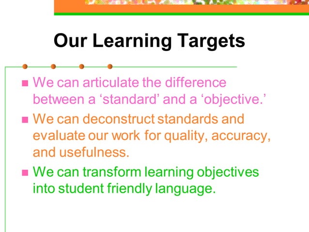 Deconstructing Standards Learning Targets | PDF