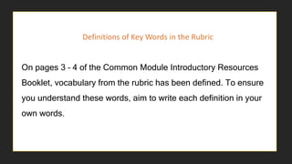 Deconstructing the common module rubric | PPTX