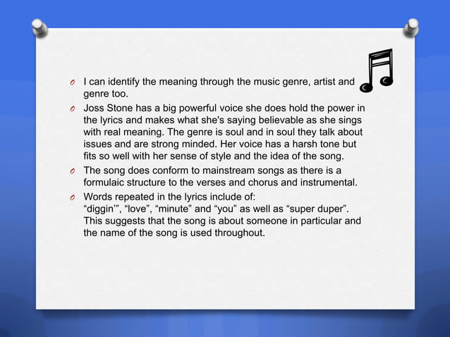 Deconstructing meaning of song | PPT