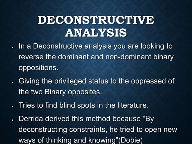 Deconstruction | PPTX | Poetry | Books and Literature