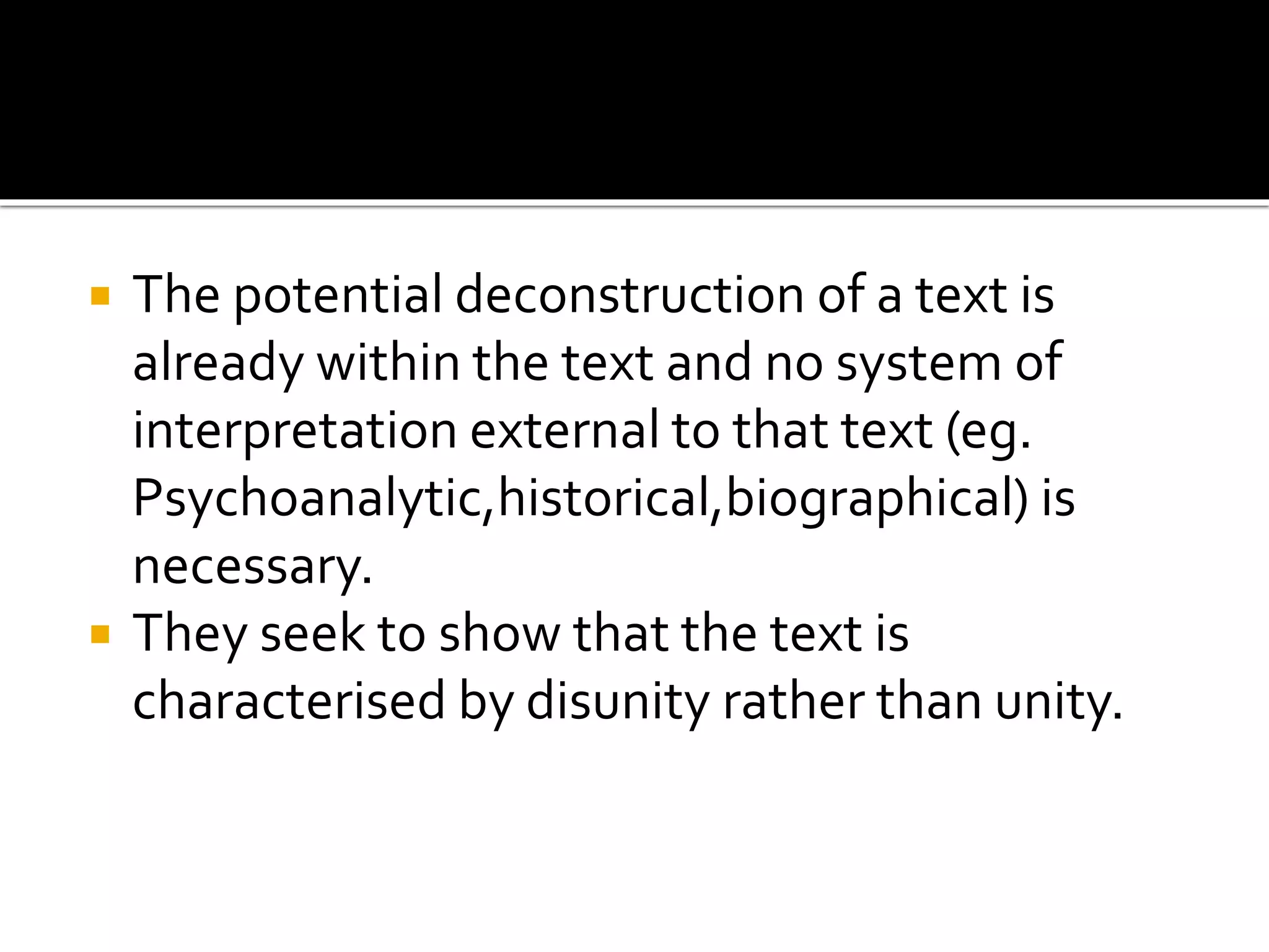 Deconstruction as a literary theory | PPTX