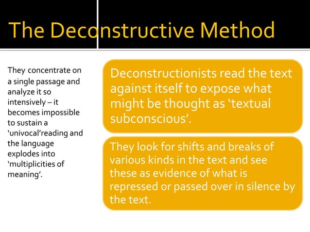 Deconstruction As A Literary Theory Ppt