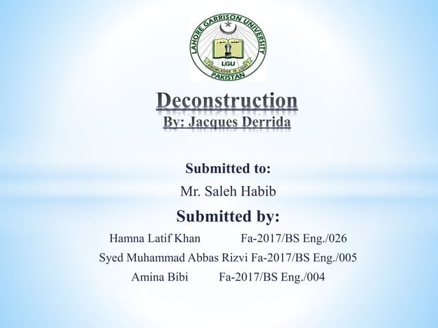 Deconstruction | PPT