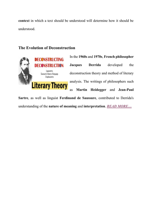 Deconstruction - A Literary Theory by Jacques Derrida.pdf | Science