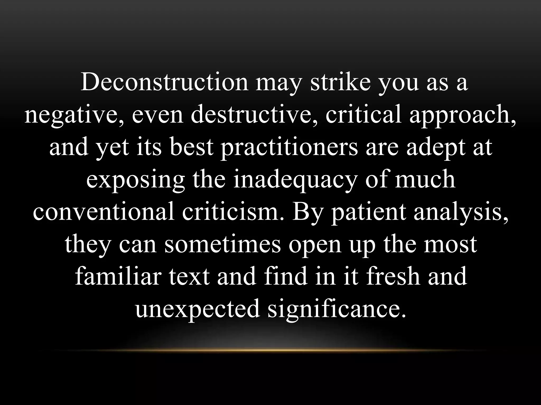 Deconstruction Approach | PPTX