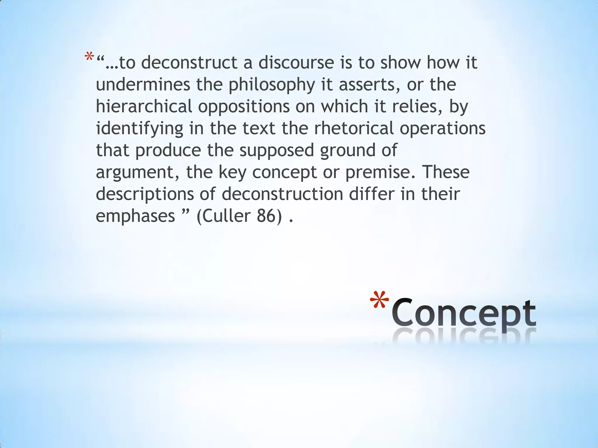 Deconstruction introduction | PPTX | Science