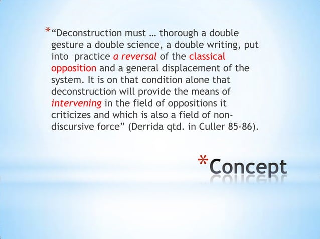 Deconstruction introduction | PPTX | Science