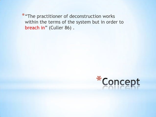 Deconstruction introduction | PPTX | Science