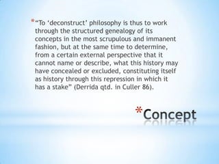 Deconstruction introduction | PPTX | Science