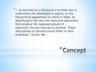 Deconstruction introduction | PPTX | Science