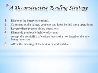 Deconstruction introduction | PPTX | Science