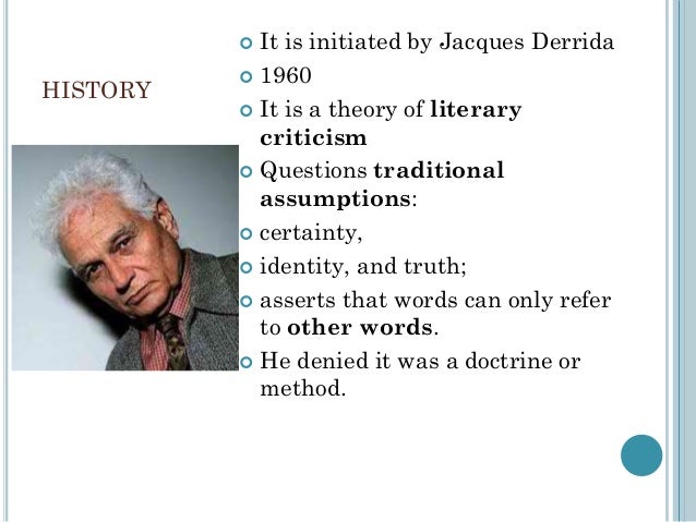 Jacques Derrida Deconstruction Poststructuralism