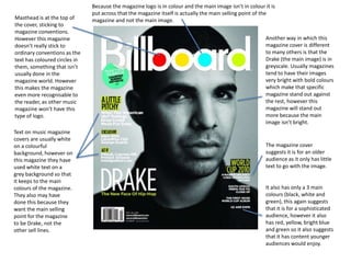 Deconstruction of 3 music magazine covers | PPTX
