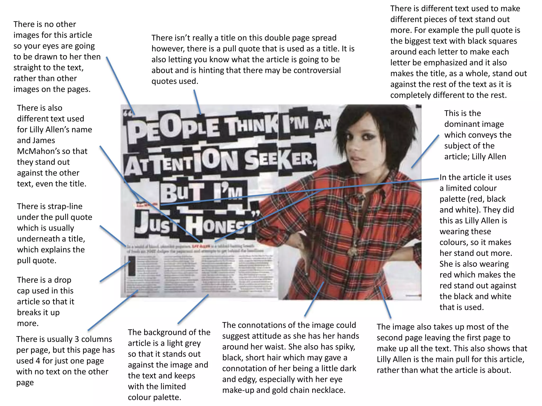 Deconstruction of double page spread for music magazine | PPTX