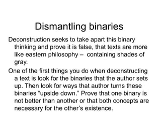 Deconstruction theory and its brief introduction introduction | PPT