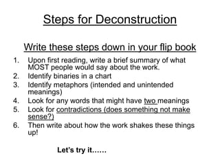 Deconstruction theory and its brief introduction introduction | PPT