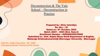 Deconstruction & The Yale School – Deconstruction in Practice.pptx