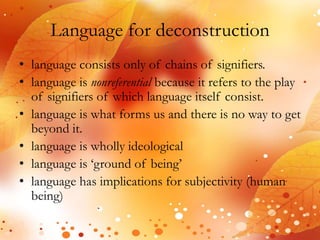 Deconstruction: Literary Criticism | PPTX