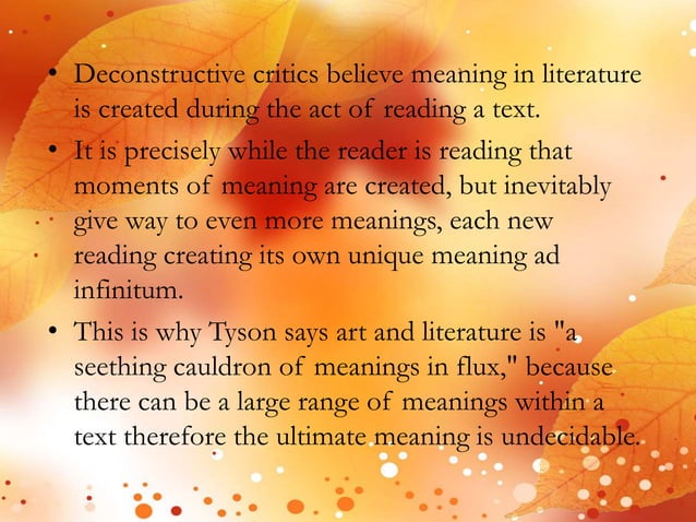 Deconstruction: Literary Criticism | PPTX | Poetry | Books and Literature