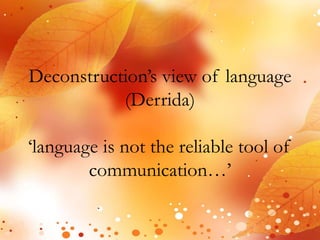 Deconstruction: Literary Criticism | PPTX