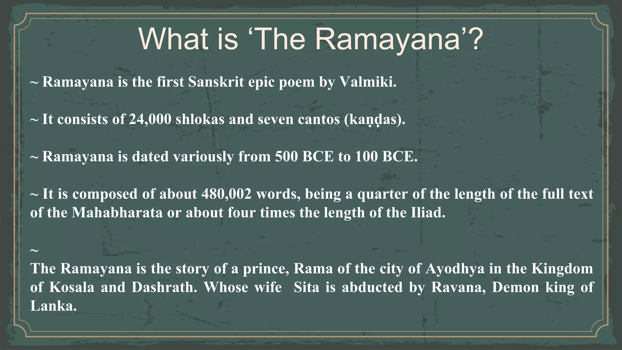 Deconstructive study of The Ramayana. | PPTX