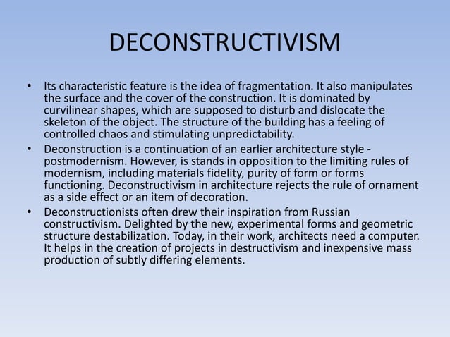 Deconstructivism | PPT