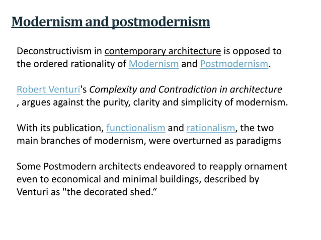 Deconstructivism | PPTX | Modern Art | Fine Art
