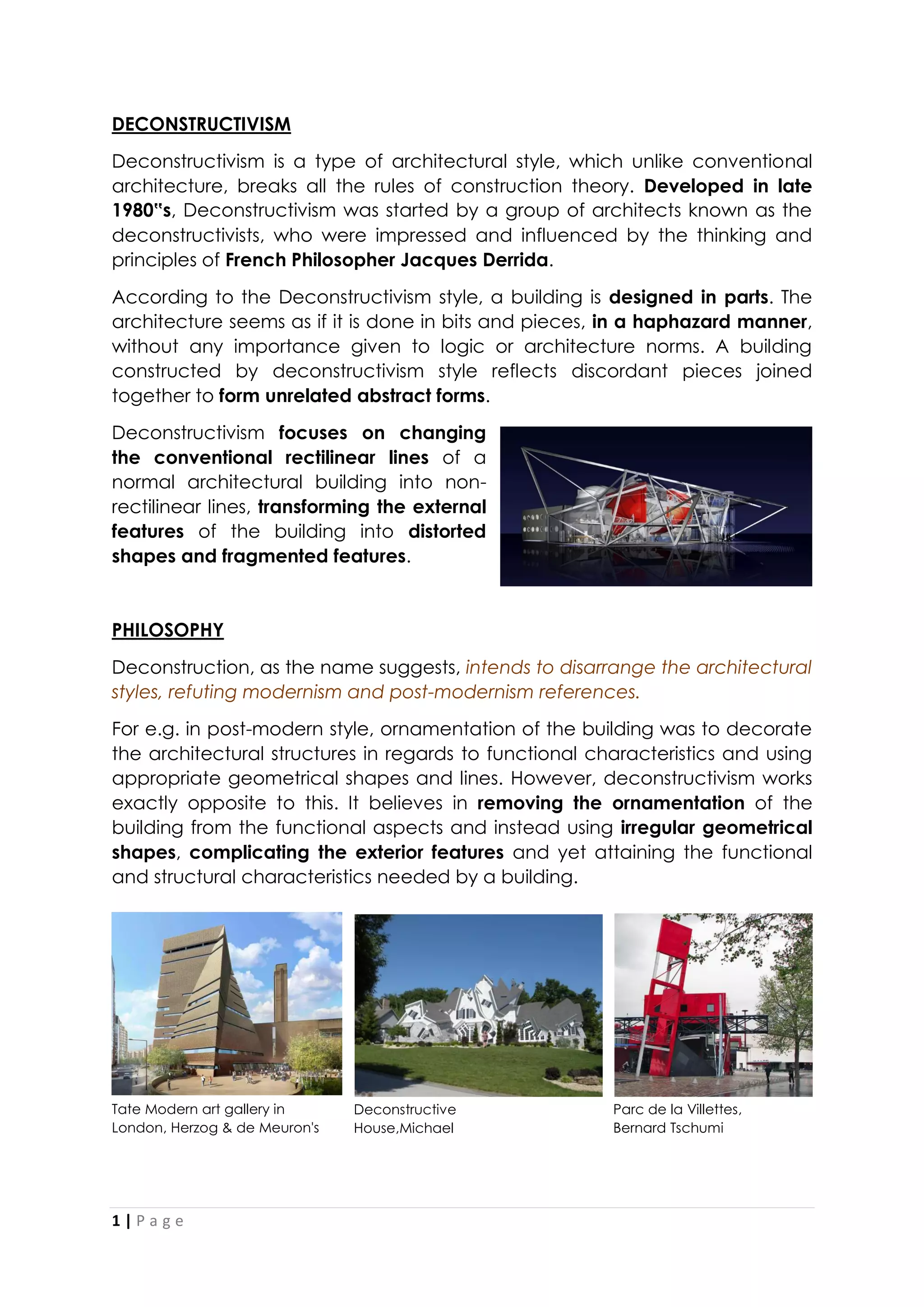 Deconstructivism in Architecture | PDF