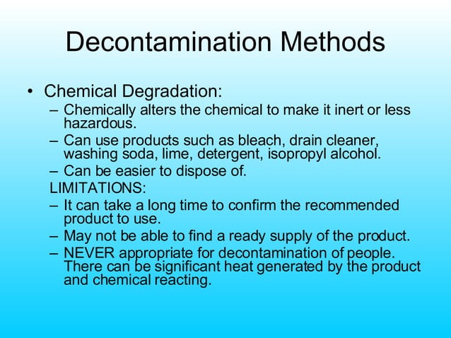 Decontamination | PPT | First Aid | Injuries