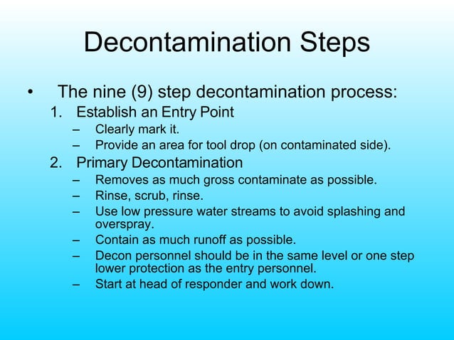Decontamination | PPT | First Aid | Injuries