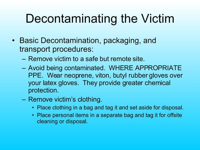 Decontamination | PPT | First Aid | Injuries