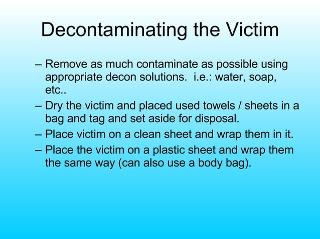 Decontamination | PPT | First Aid | Injuries