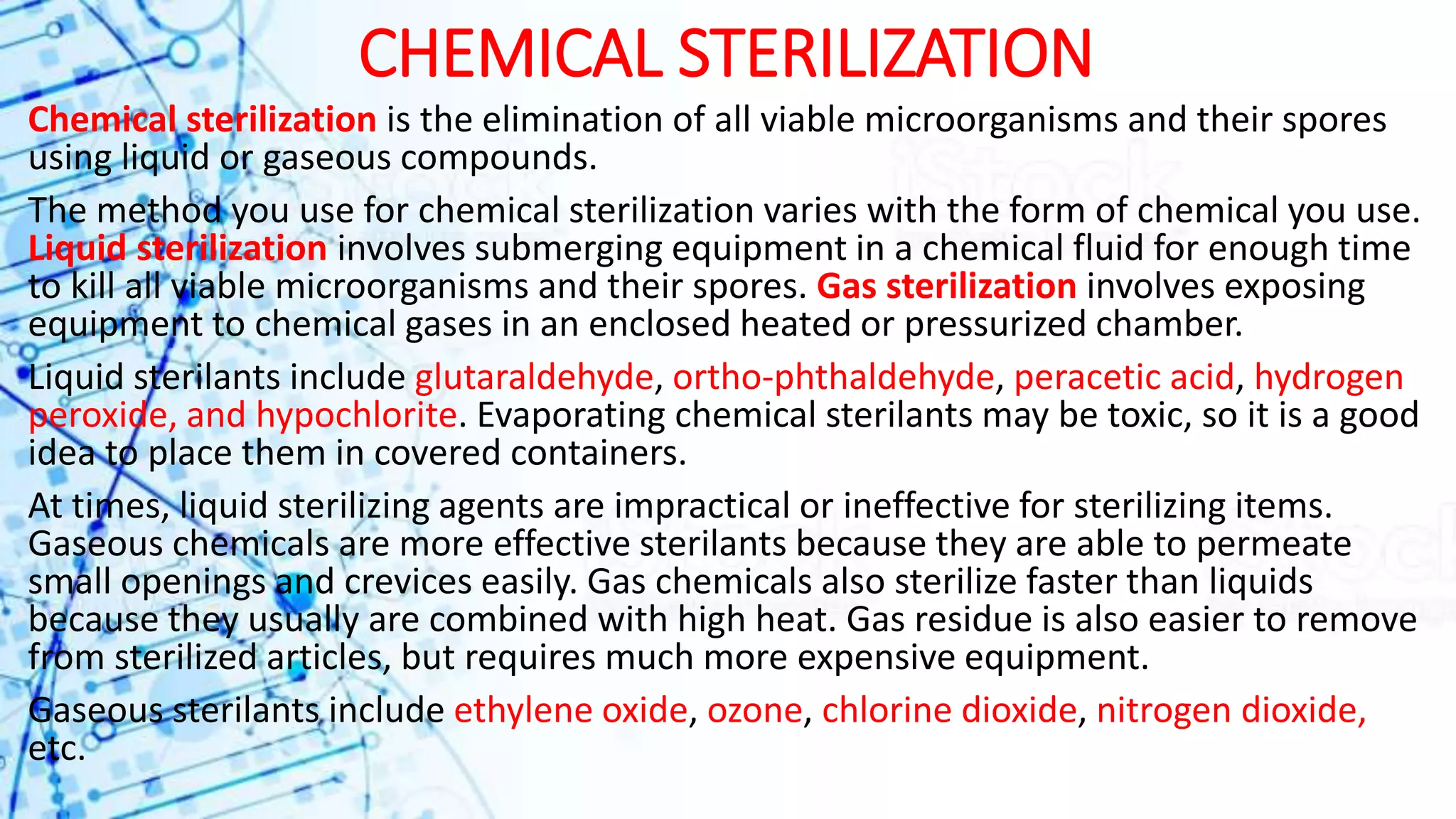Decontamination, Disinfection and sterilisation | PPTX