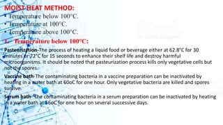 Decontamination, Disinfection and sterilisation | PPTX