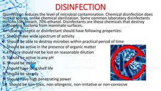 Decontamination, Disinfection and sterilisation | PPTX
