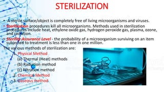 Decontamination, Disinfection and sterilisation | PPTX